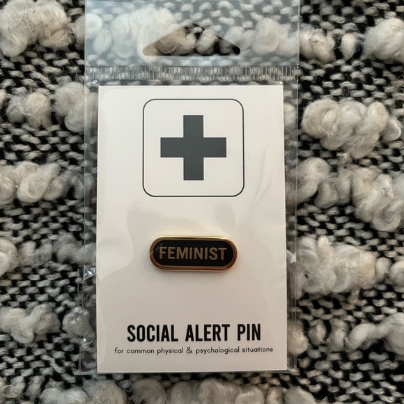 Accessories | Feminist Social Alert Pin | Poshmark
